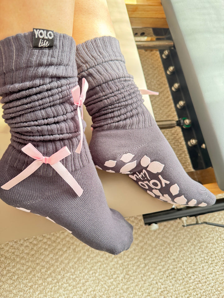 Pilates embordered cute grip socks – YOLO LIFE SHOP