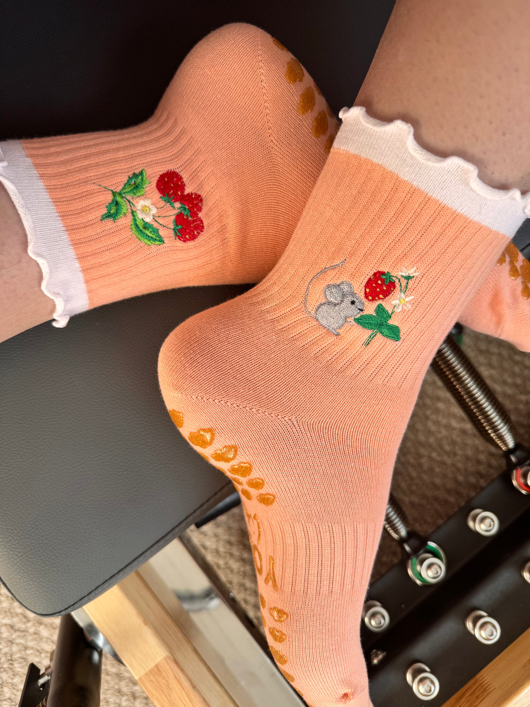 Pilates embordered cute grip socks – YOLO LIFE SHOP